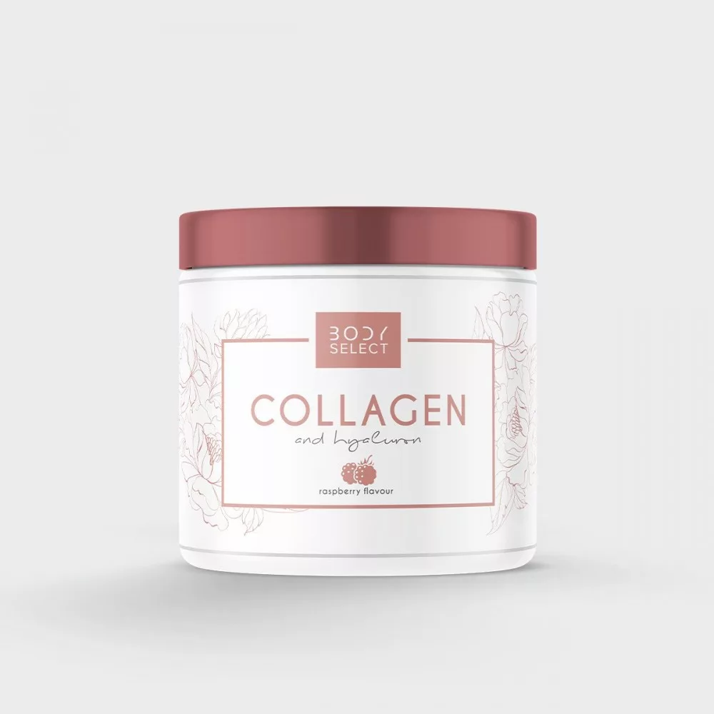 Body Select kollagén italpor hialuronsavval 300 g - málna